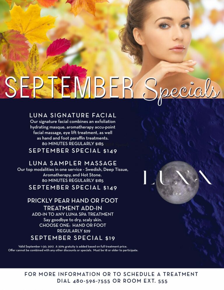 Can't-Miss September Spa Specials at The Scottsdale Resort Luna Spa
