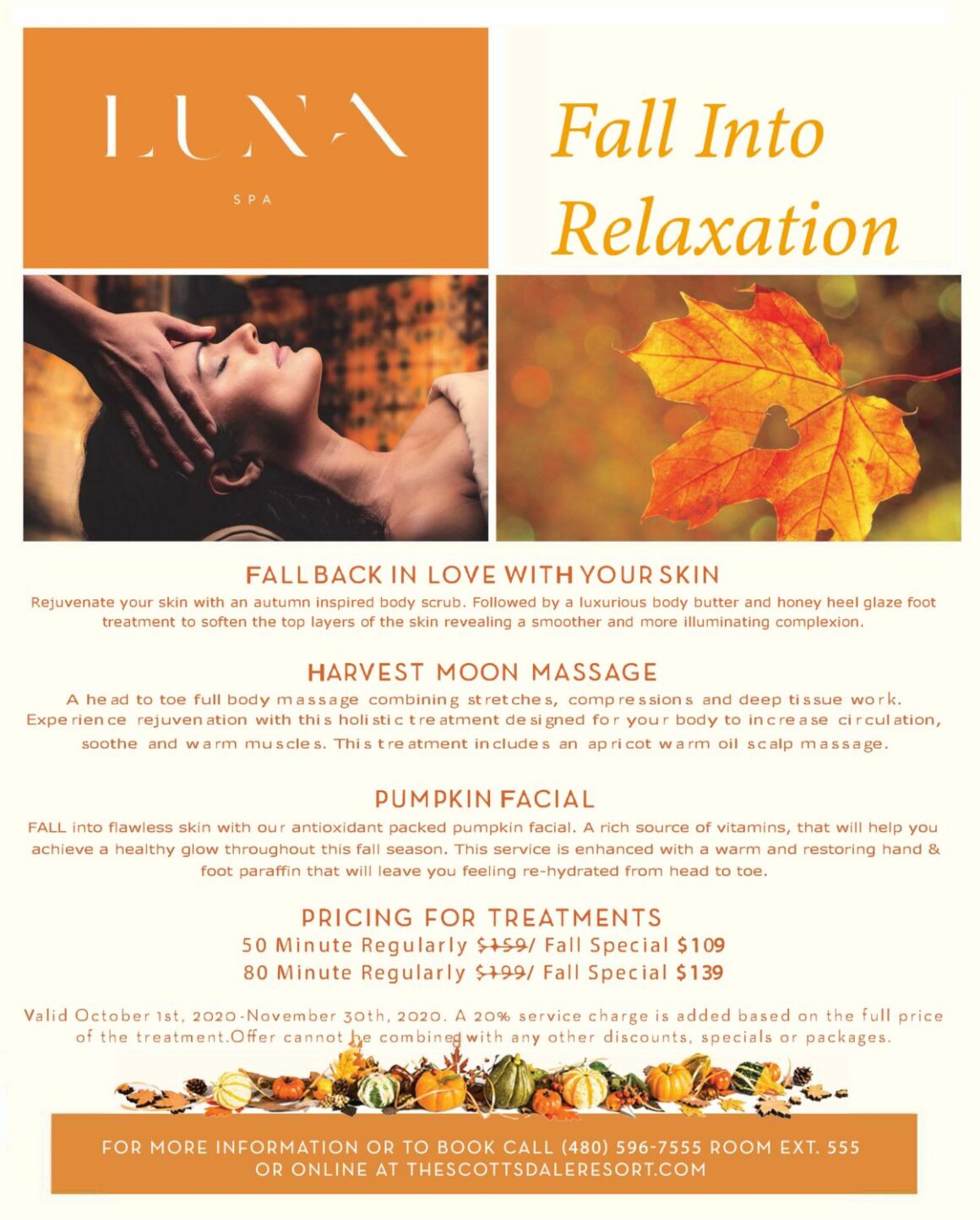 The Scottsdale Resort Luna Spa is Reopening With Cozy Fall Specials